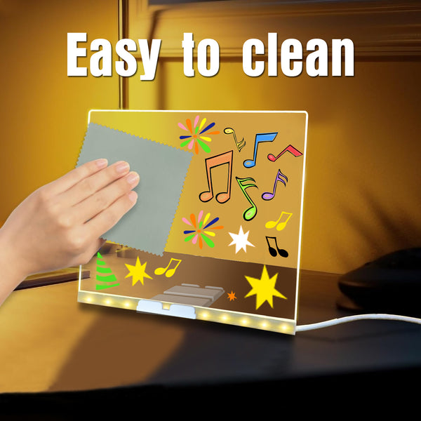 LED Light-Up Writing Board with Markers – Colorful DIY Acrylic Writing ...